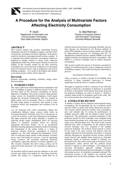 Pdf A Procedure For The Analysis Of Multivariate Factors Affecting