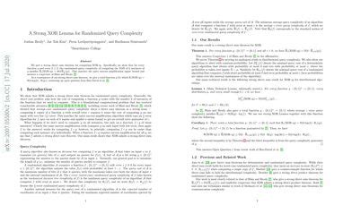 A Strong XOR Lemma For Randomized Query Complexity Papers With Code