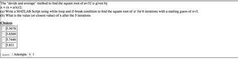 Solved The Divide And Average Method To Find The Square