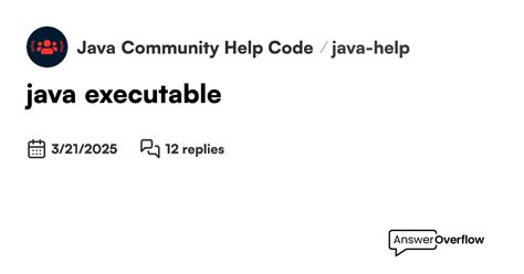 Java Executable Java Community Help Code Learn