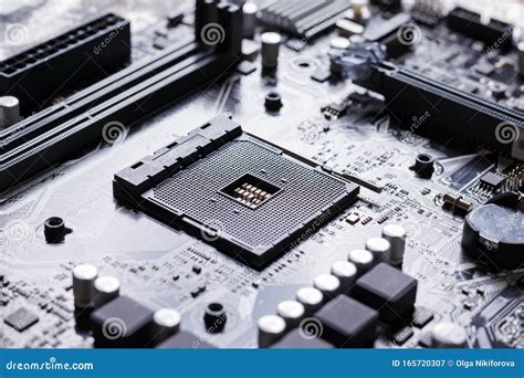 View Of CPU Socket On PC Computer Motherboard Stock Image Image Of Maintenance Communication
