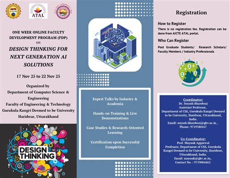 Aicteatal Sponsored Faculty Development Program Fdp On Design Thinking For Next Generation