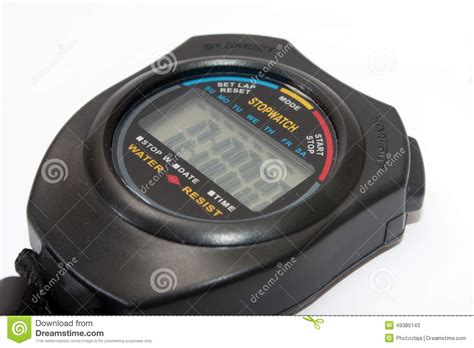 Digital Stopwatch On The White Background Stock Image Image Of Clock