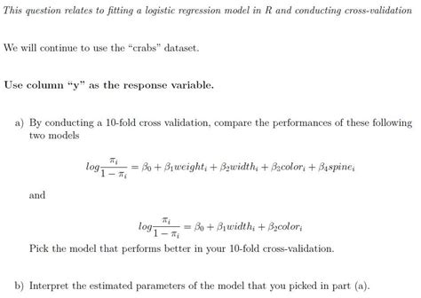 This Question Relates To Fitting A Logistic Chegg