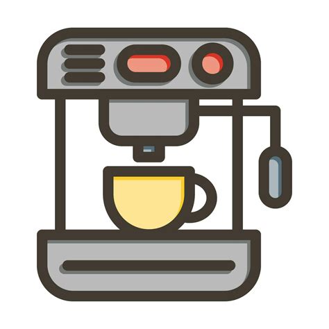 Coffe Maker Vector Thick Line Filled Colors Icon For Personal And