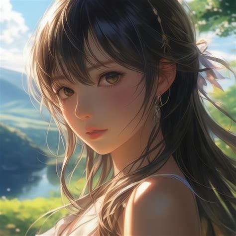 Premium Psd A Girl With Long Hair And A Bow In Her Hair