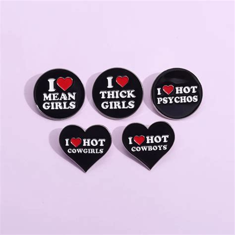 Red Heart I Love Mean Girls Enamel Pin Distinct Enamel Pins