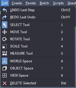 Edit Menu SEQUOIA Documentation