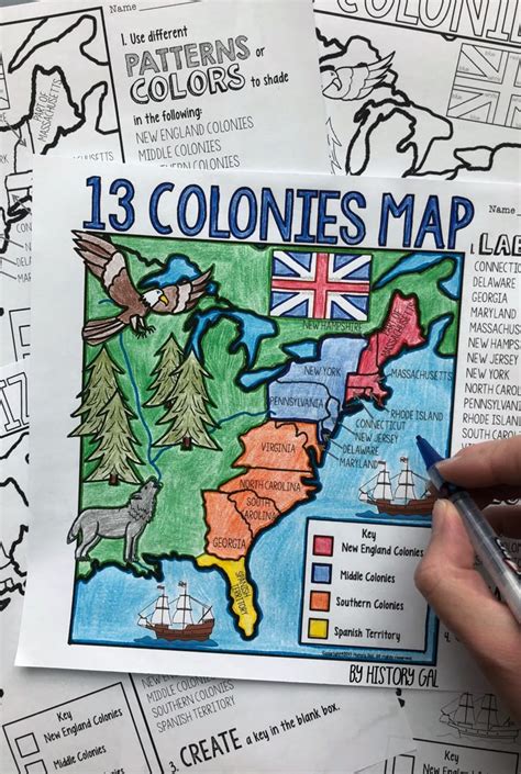 13 Colonies Map And Quiz Print And Digital Teaching History
