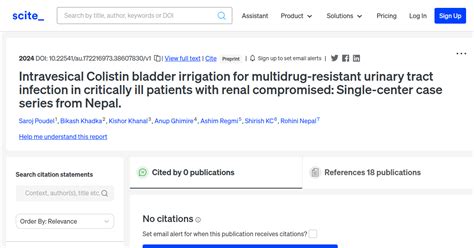 Intravesical Colistin Bladder Irrigation For Multidrug Resistant Urinary Tract Infection In