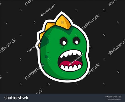 Cute Zilla Head Mascot Logo Template Stock Vector Royalty Free 2243443715 Shutterstock