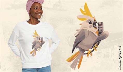 Cockatoo Singing T Shirt Design Vector Download