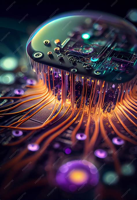 Premium Ai Image Close Up Of Computer Motherboard With Circuit Board Generative Ai