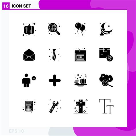 Universal Icon Symbols Group Of 16 Modern Solid Glyphs Of Wear Dress Canada Open Mail Editable