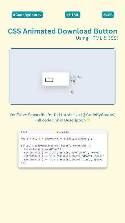 🔥css Animated Download Button With Animation Using Html And Css