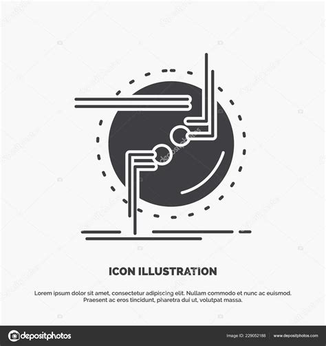 Chain Connect Connection Link Wire Icon Glyph Vector Gray Symbol Stock