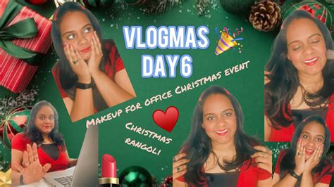 Christmas Makeup Tutorial For Officecollege Event 💄☺️vlogmas Day 6♥️