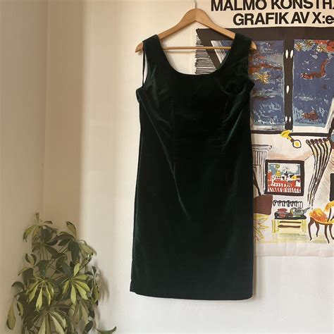 Vintage Emerald Green Velvet Cocktail Dress Size Depop