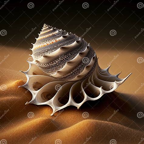 Seashell On The Seashore Abstract Shape Generative Ai Stock