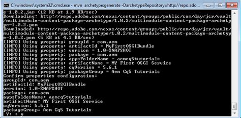 Confirm Mvn Arch Type Project In Aem Aem Cq5 Tutorials