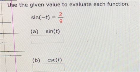 Solved Use The Given Value To Evaluate Each Function