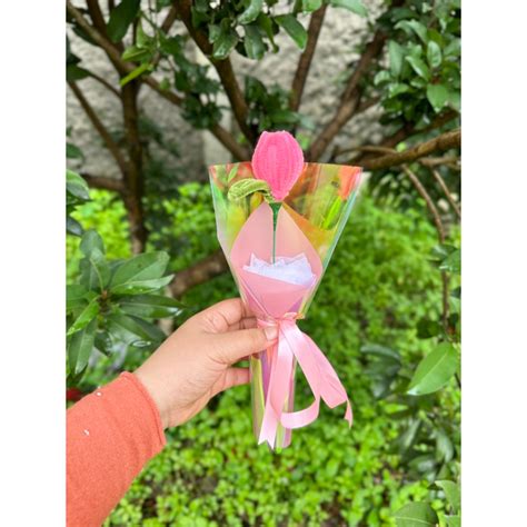 Jual Vol 2 Termurah Buket Mini Single Flowers Buket Kawat Bulu Bunga