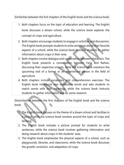 Similarities And Dissimilarities Between The First Chapters Of The