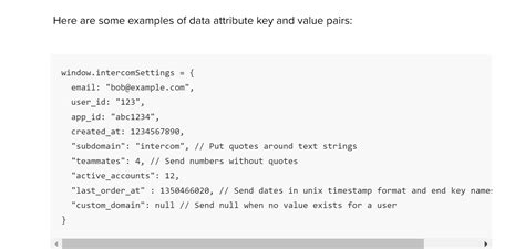 Custom Attribute Key Value Pairs In Windowintercom Or Window