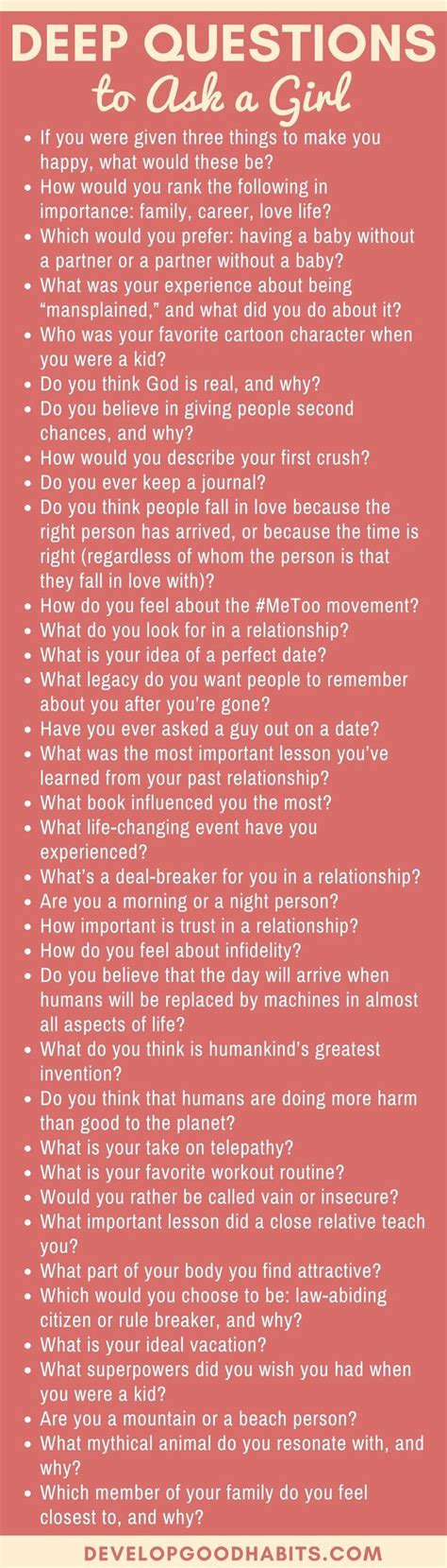 Good Questions To Ask Your Crush To Keep The Conversation Going | 100 Good Deep Flirty Questions ...