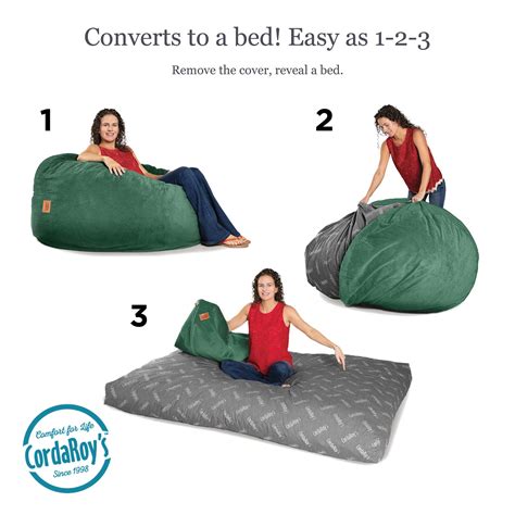 Cordaroys Chenille Bean Bag Chair Convertible Chair