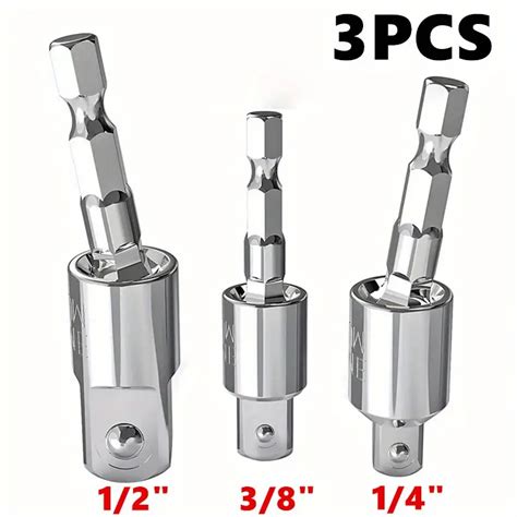 Power Drill Socket Adapter Set 360° Rotatable Hex Shank Temu