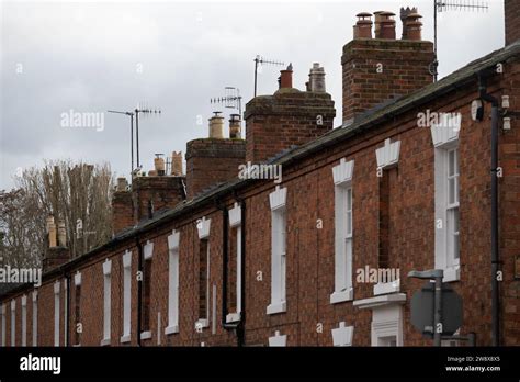 Terraced Houses Stratford Upon Avon Warwickshire England Uk Stock