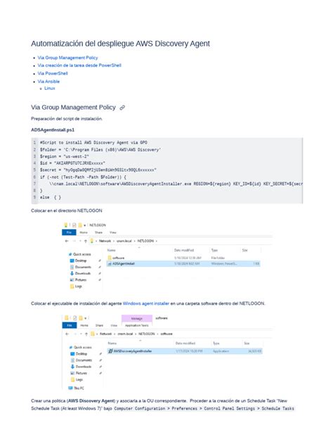 Automatización Del Despliegue Aws Discovery Agent Ads Pdf