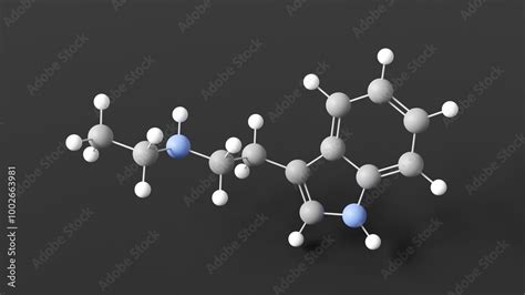 N Ethyltryptamine Molecule 3d Molecular Structure Ball And Stick