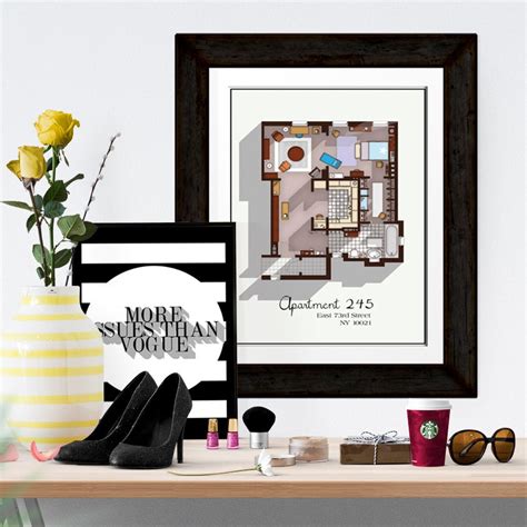 Sex And The City Apartment Floor Plan Tv Show Floor Plan Etsy
