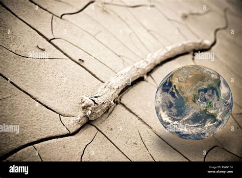 Global Warming Concept Photo Composition With Image From Nasa Stock