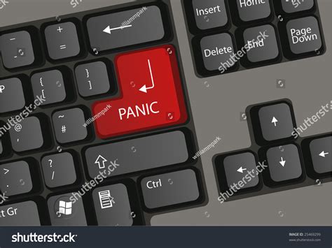 Keyboard Press Panic Button Computer Vector Stock Vector Shutterstock