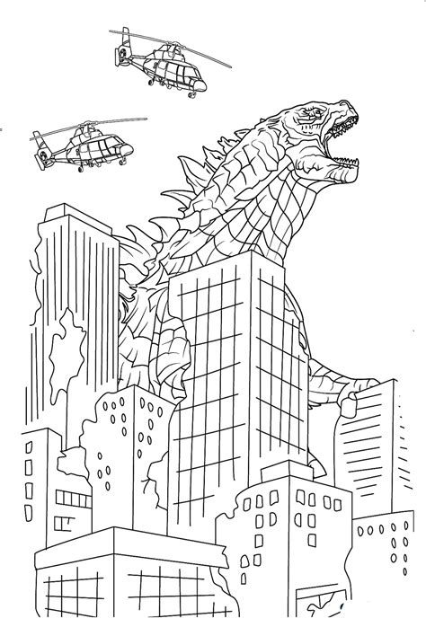 69 páginas para colorir gratuitas do Godzilla para impressão