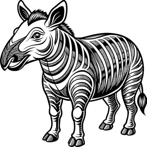 A Zebra Drawing Of A Zebra With Stripes On It Premium Ai Generated Vector