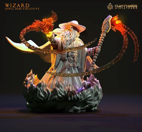 Wizard Clay Cyanide Miniatures Dnd Rpg Role Playing Game Etsy
