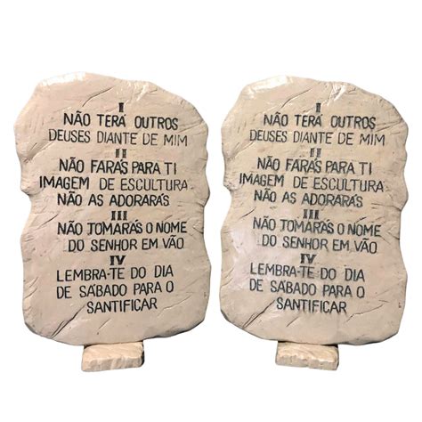 Pedra 10 Mandamentos Tábua Bíblia Resina 40 Cm Shopee Brasil