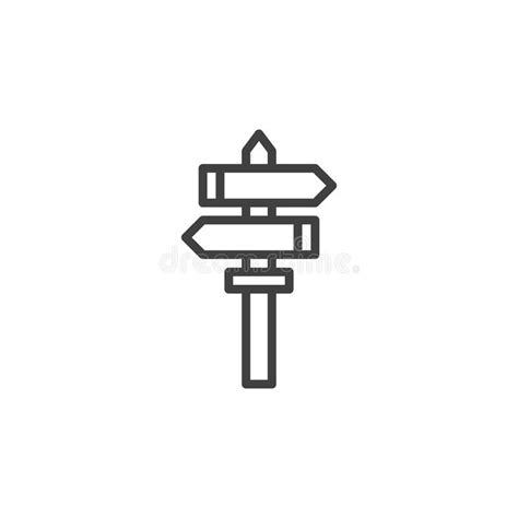 Road Signpost Line Icon Stock Vector Illustration Of Vector 247457400