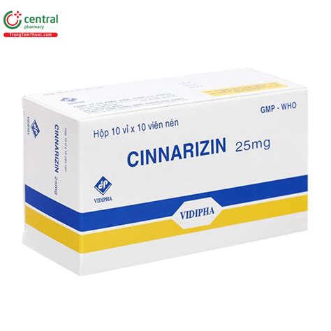 Thuốc Cinnarizin Vidipha 25mg Phòng Say Xe Chữa Rối Loạn Tiền đình