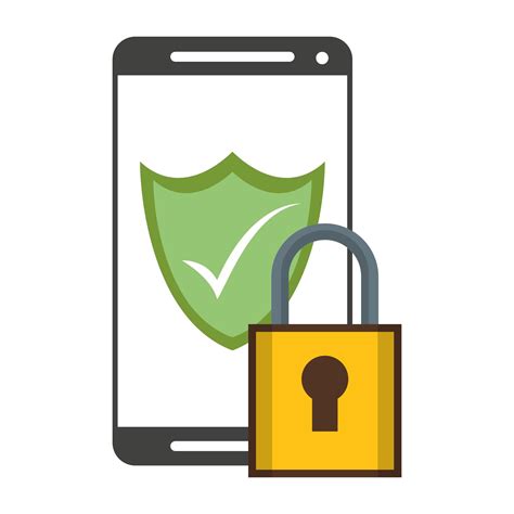 Smartphone Security System Padlock And Shield 1526015 Vector Art At Vecteezy