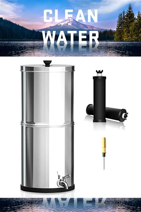 Purewell 2 25 Gallon Stainless Steel Gravity Water Filter System