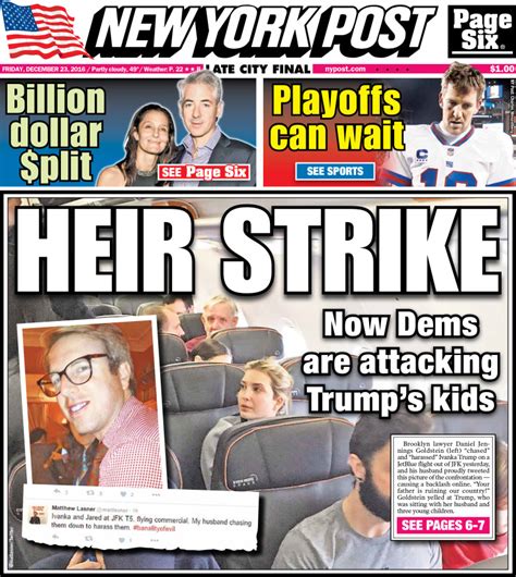 New York Post Cover Ivanka Liberal Values