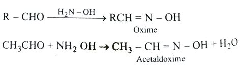 The Reaction Of An Aldehyde With Hydroxylamine Gives A Product Which I