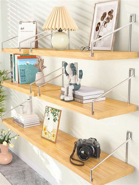 1pc Incl Hook 30 40 50cm Wall Mounted Floating Shelf No Drill Storage Rack For Bedroom