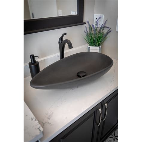 Eden Bath Pod Shaped Vessel Sink Honed Lava Stone
