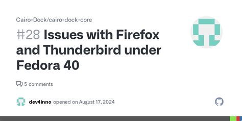 Issues With Firefox And Thunderbird Under Fedora 40 · Issue 28 · Cairo Dockcairo Dock Core